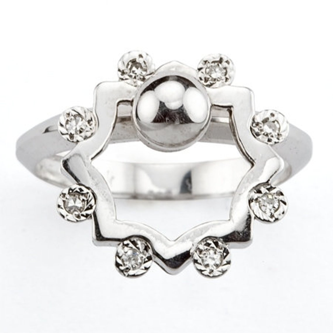 14K Gold Eight-pointed Star Motion Ring With Diamonds - FL848 - Etsy