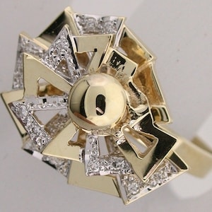 Double Circle 14K Gold Motion Ring With Diamonds FL833D - Etsy