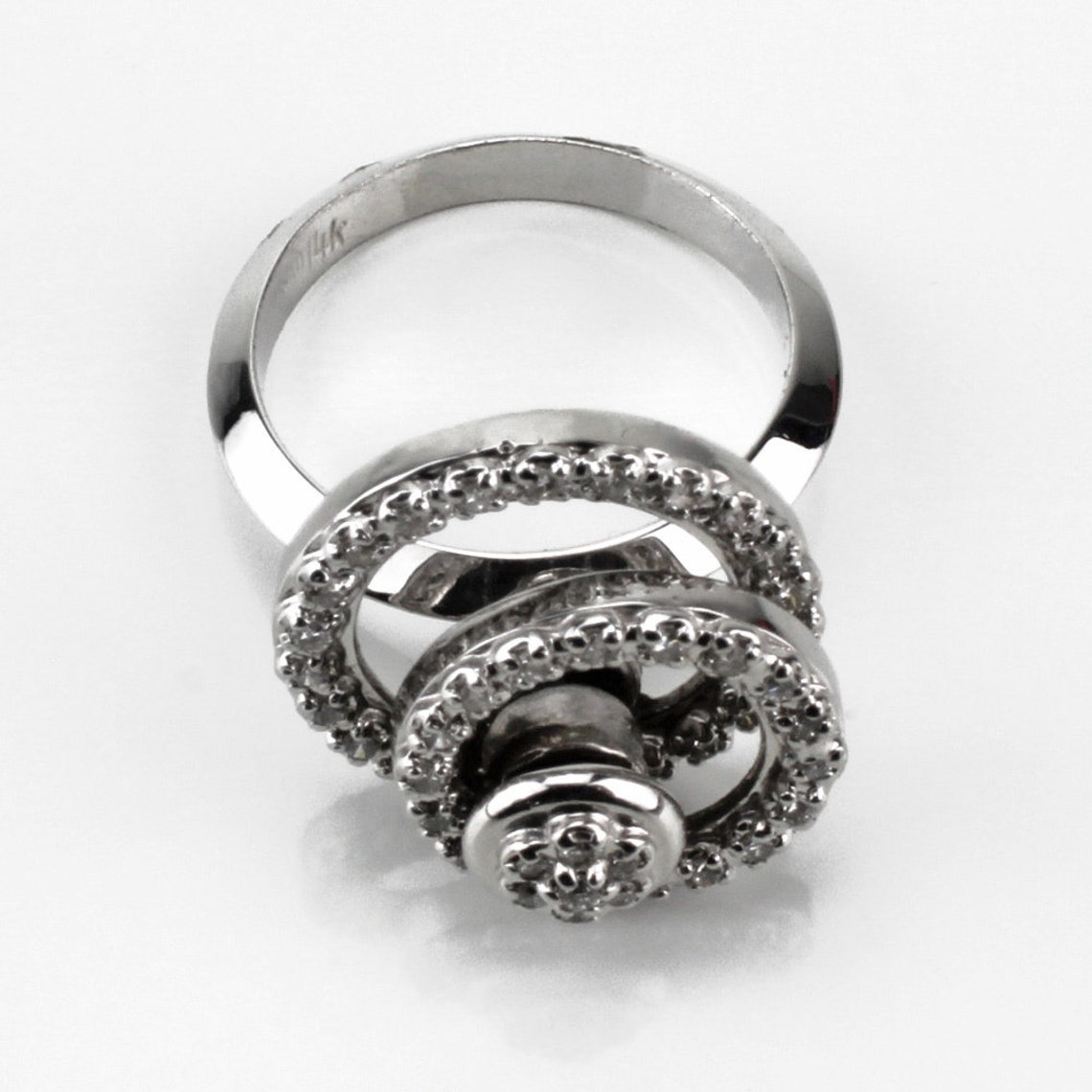 Two Circle Motion Ring 14K Gold and 48 Diamonds - FL891 - Etsy