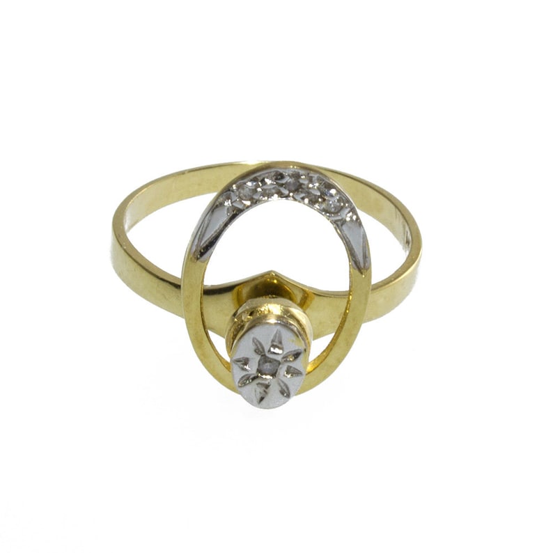 Oval Motion Ring in 14K Gold With Diamonds - Ring Size 7 - FL863 - Etsy