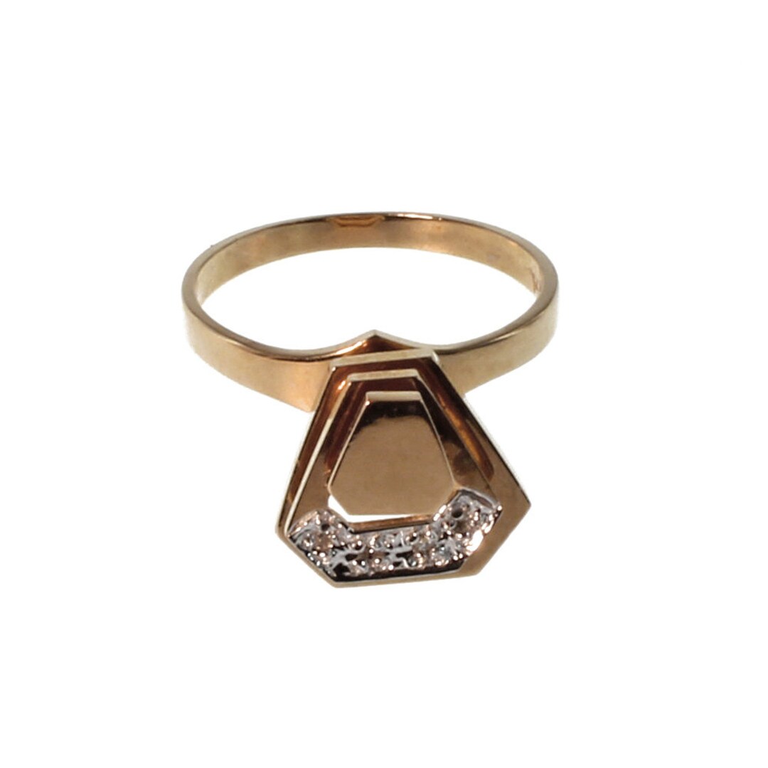 Six Sided 14k Gold Motion Ring With Diamonds - Ring Size 6 1/2 - MR1110 ...