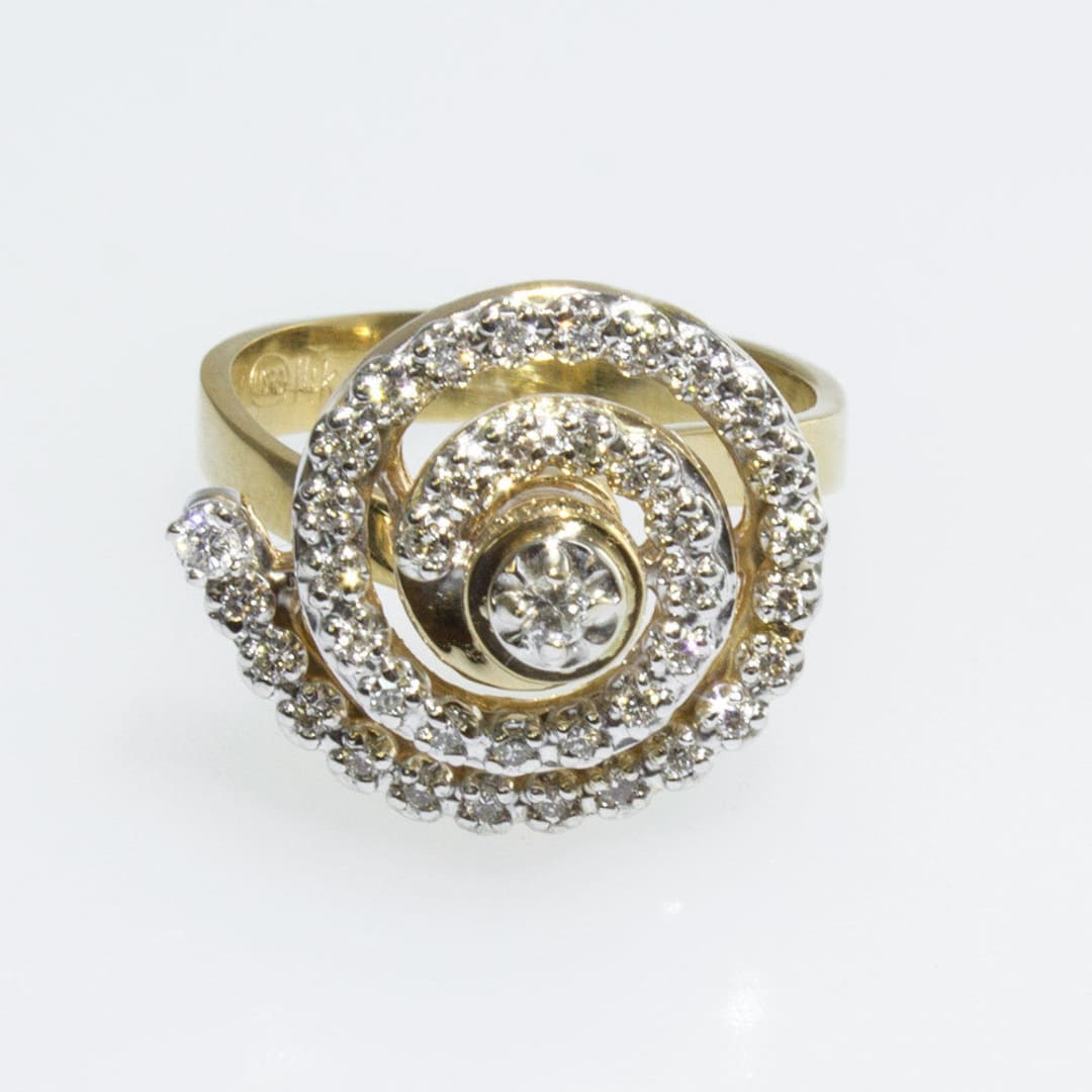 Motion Ring 14k Yellow Gold and Diamonds Swirling - FL866 - Etsy