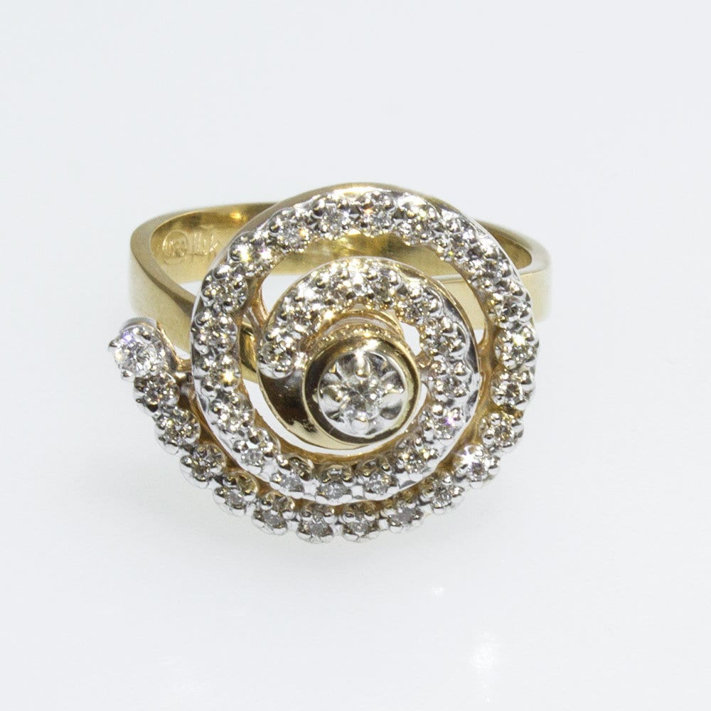 Motion Ring 14k Yellow Gold and Diamonds Swirling - FL866 - Etsy