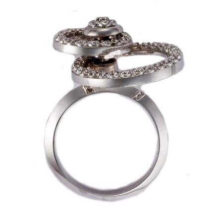 Two Circle Coated Diamond 14k Gold Motion Ring - FL808 - Etsy