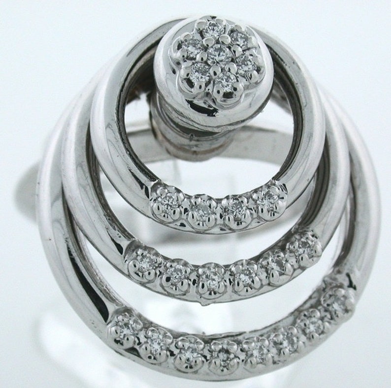 Tri Level Rounded Circle Motion Ring in 14K Gold - FL806 - Etsy