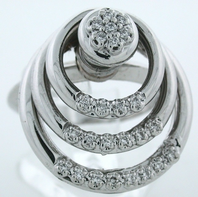 Tri Level Rounded Circle Motion Ring in 14K Gold - FL806 - Etsy