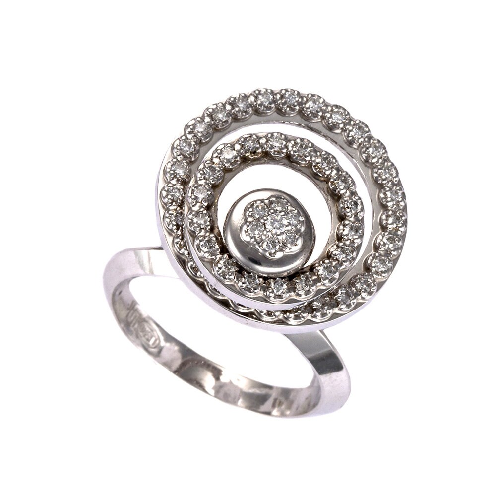 Two Circle Coated Diamond 14k Gold Motion Ring - FL808 - Etsy