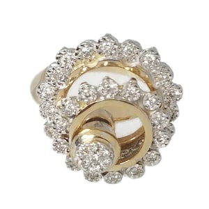 Double Circle 14K Gold Motion Ring With Diamonds - FL833D - Etsy