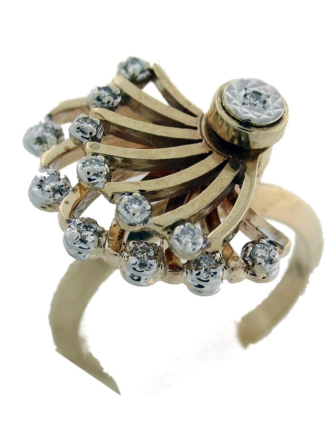 14K Gold Motion Ring With Diamonds - FL849DR - Etsy