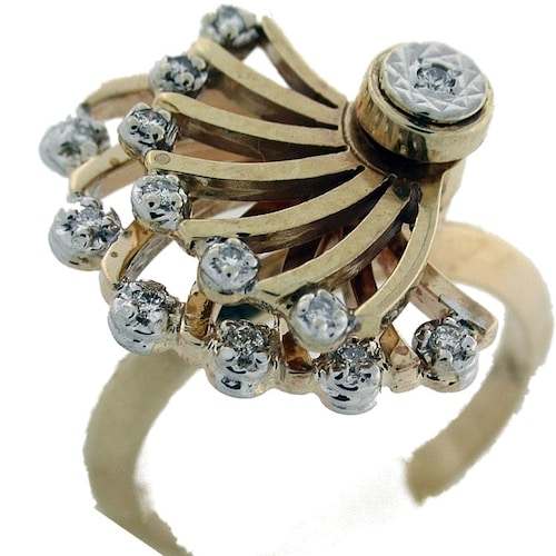 14K Gold Motion Ring With Diamonds FL849DR - Etsy