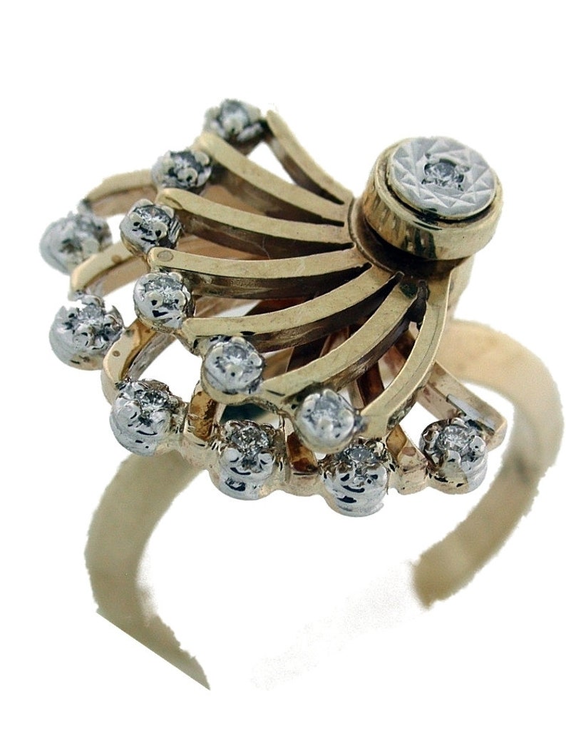 14K Gold Motion Ring With Diamonds - FL849DR - Etsy