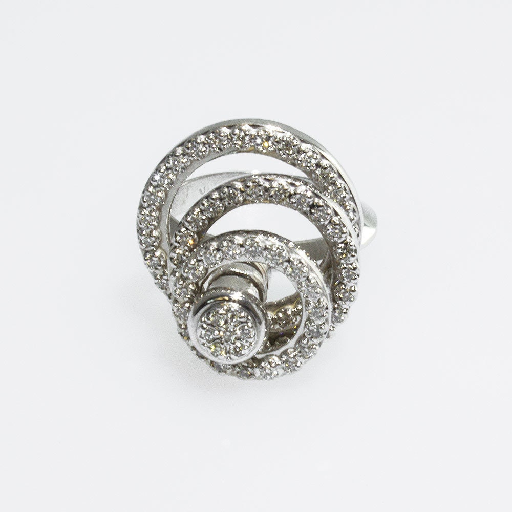 Three Circle Motion Ring 14K Gold and 77 Diamonds - FL809 - Etsy