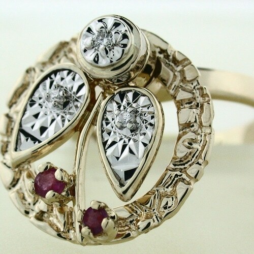 14K Gold Motion Ring With Diamonds FL849DR - Etsy