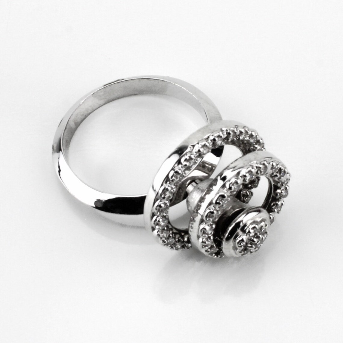 Two Circle Motion Ring 14K Gold and 48 Diamonds - FL891 - Etsy