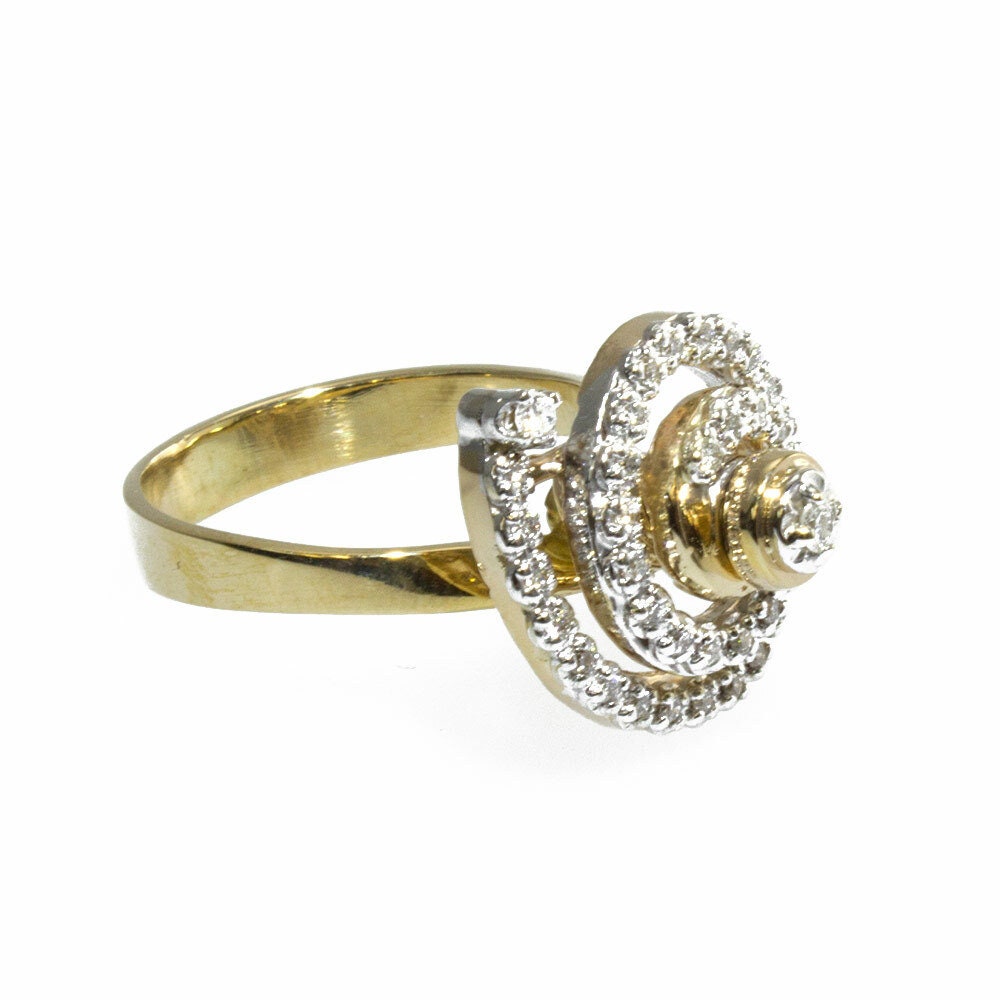 Motion Ring 14k Yellow Gold and Diamonds Swirling - FL866 - Etsy