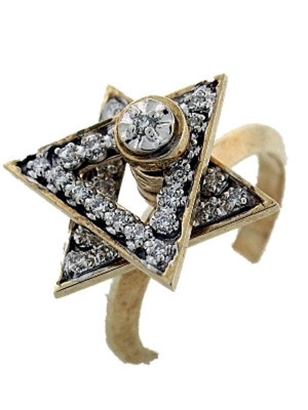 Two Triangle Motion Ring With Diamonds - FL852 - Etsy