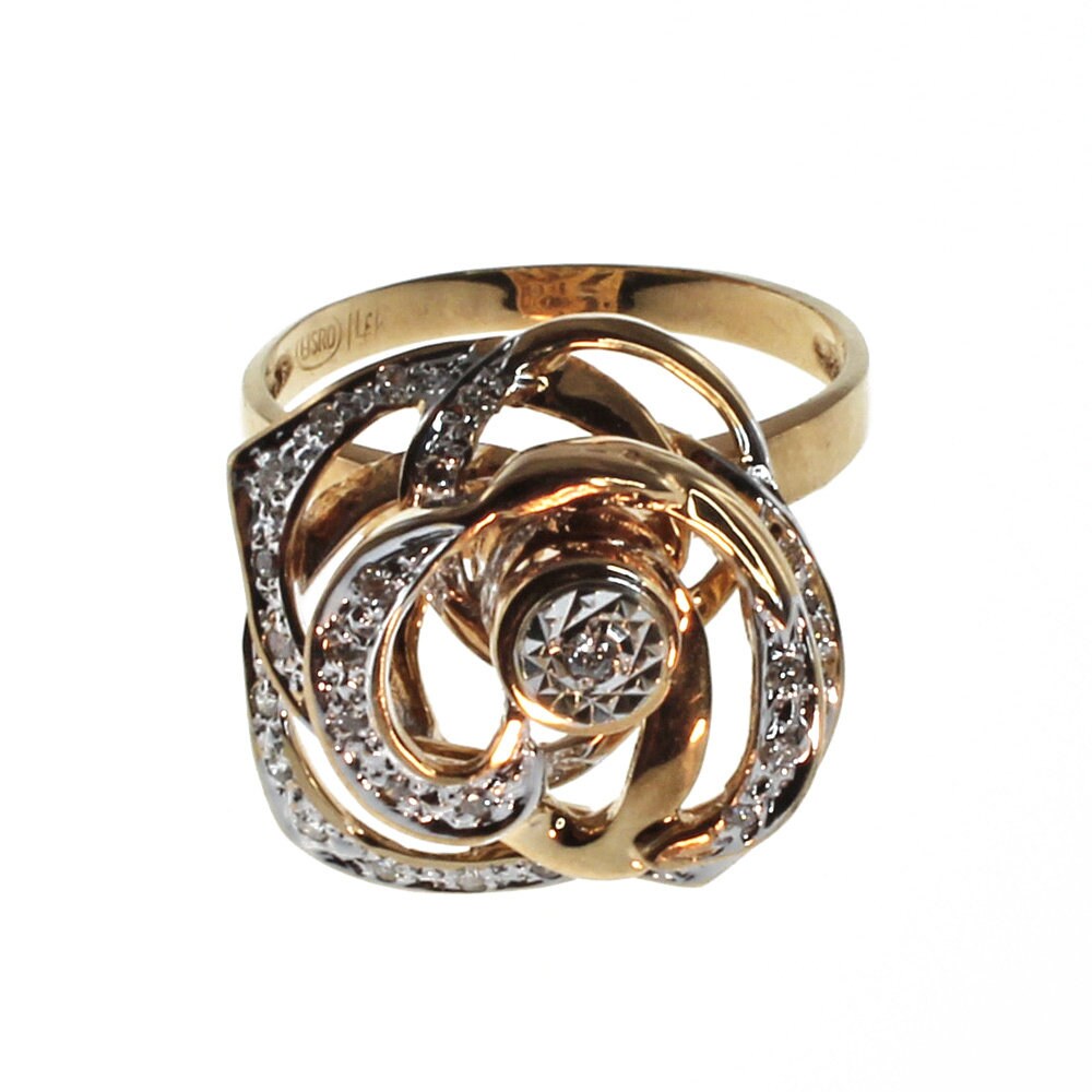 Flower Motion Ring in 14k Gold and Diamonds FL886 - Etsy