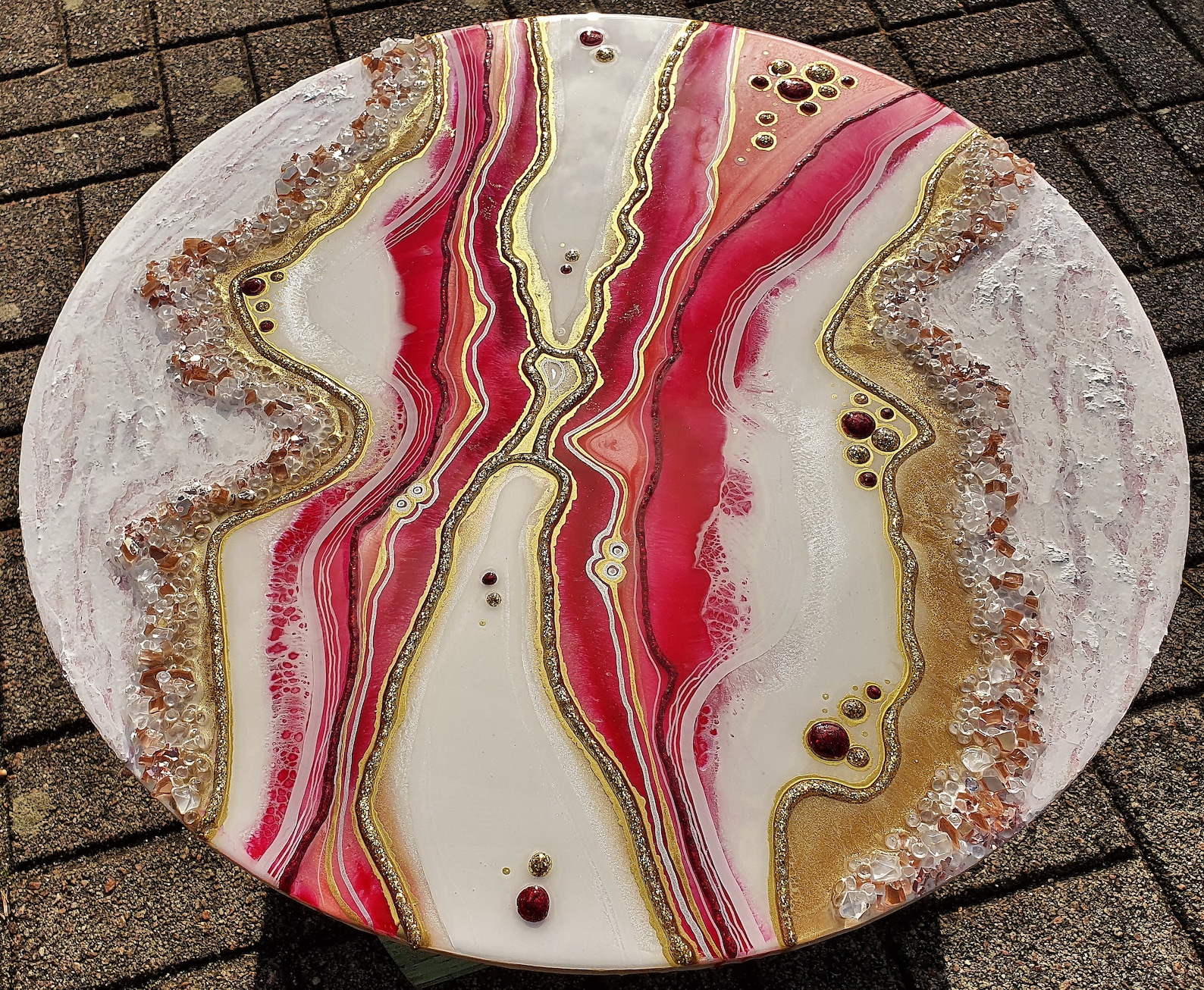 Resin Geode Crystal on MDF 24 Inch Resin Art Geode Art | Etsy