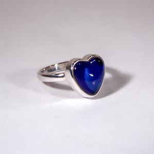 Sterling Silver Heart Shaped Mood Ring - 10mm, 8mm or 6mm Options ...