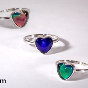 Sterling Silver Heart Shaped Mood Ring - 10mm, 8mm or 6mm Options ...