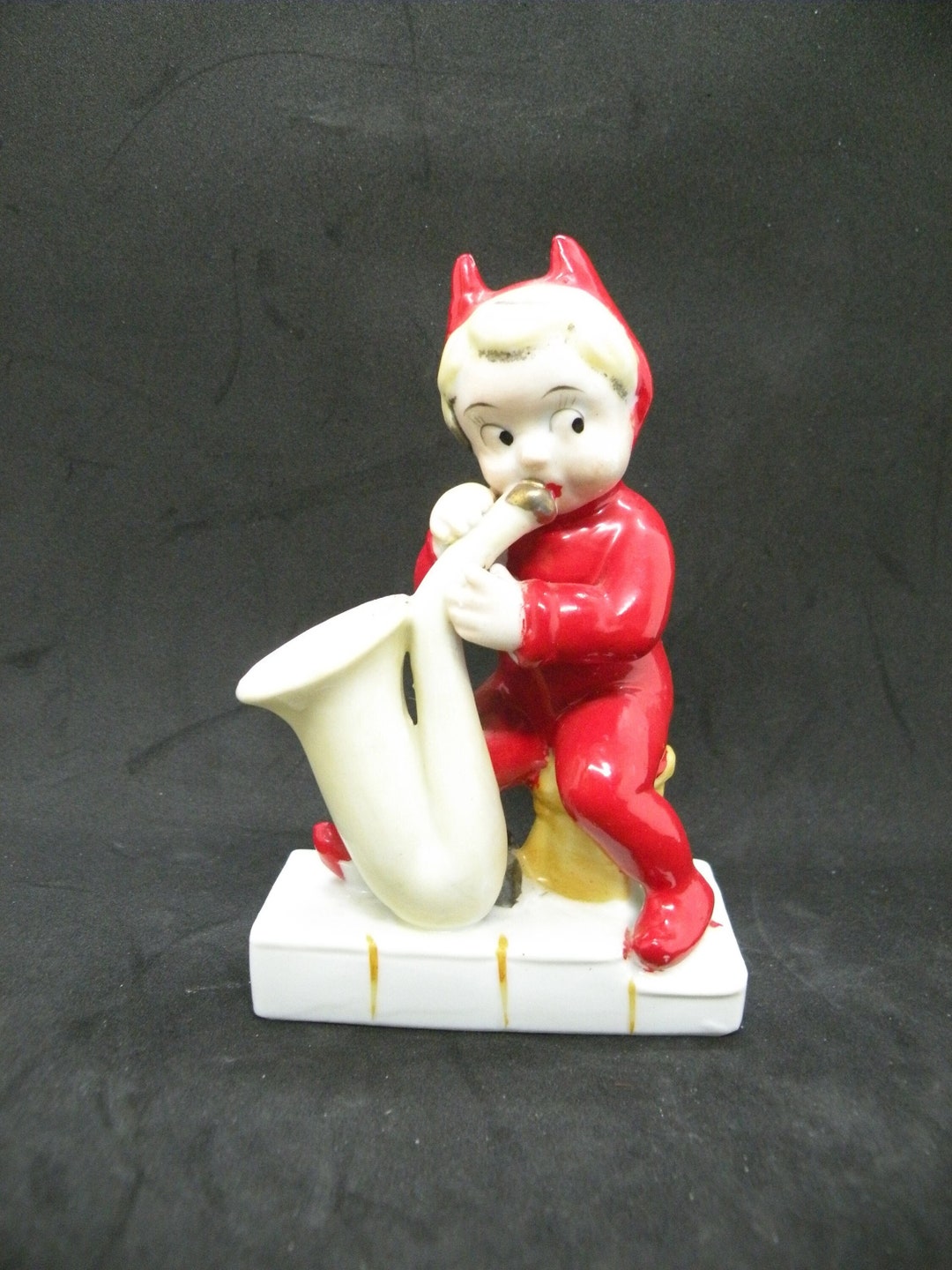 Rare Little Red Devil Playing Jazz on the Saxophone by Ardalt - Etsy