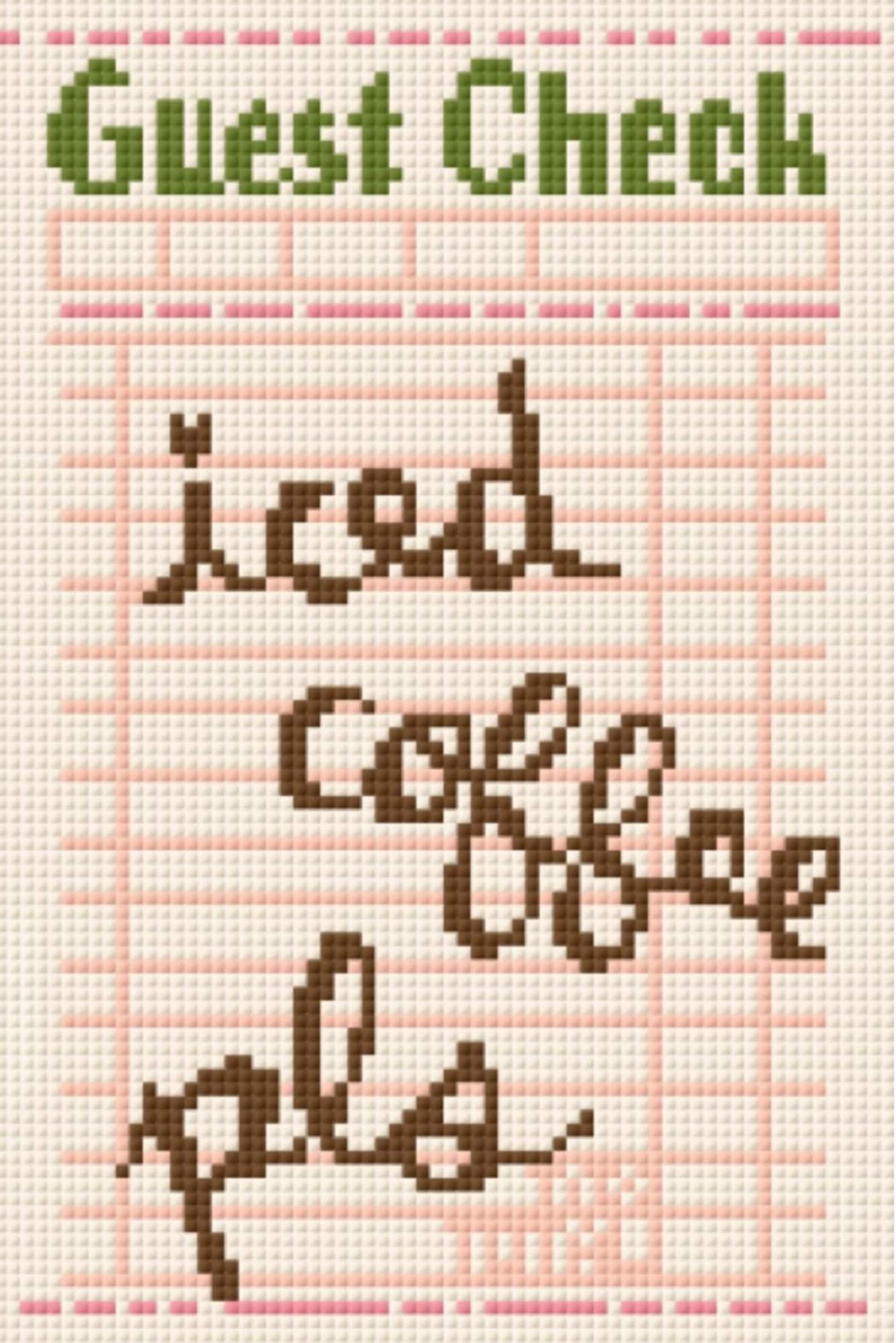 Iced Coffee Guest Check 13 Mesh Digital Needlepoint Chart PDF - Etsy