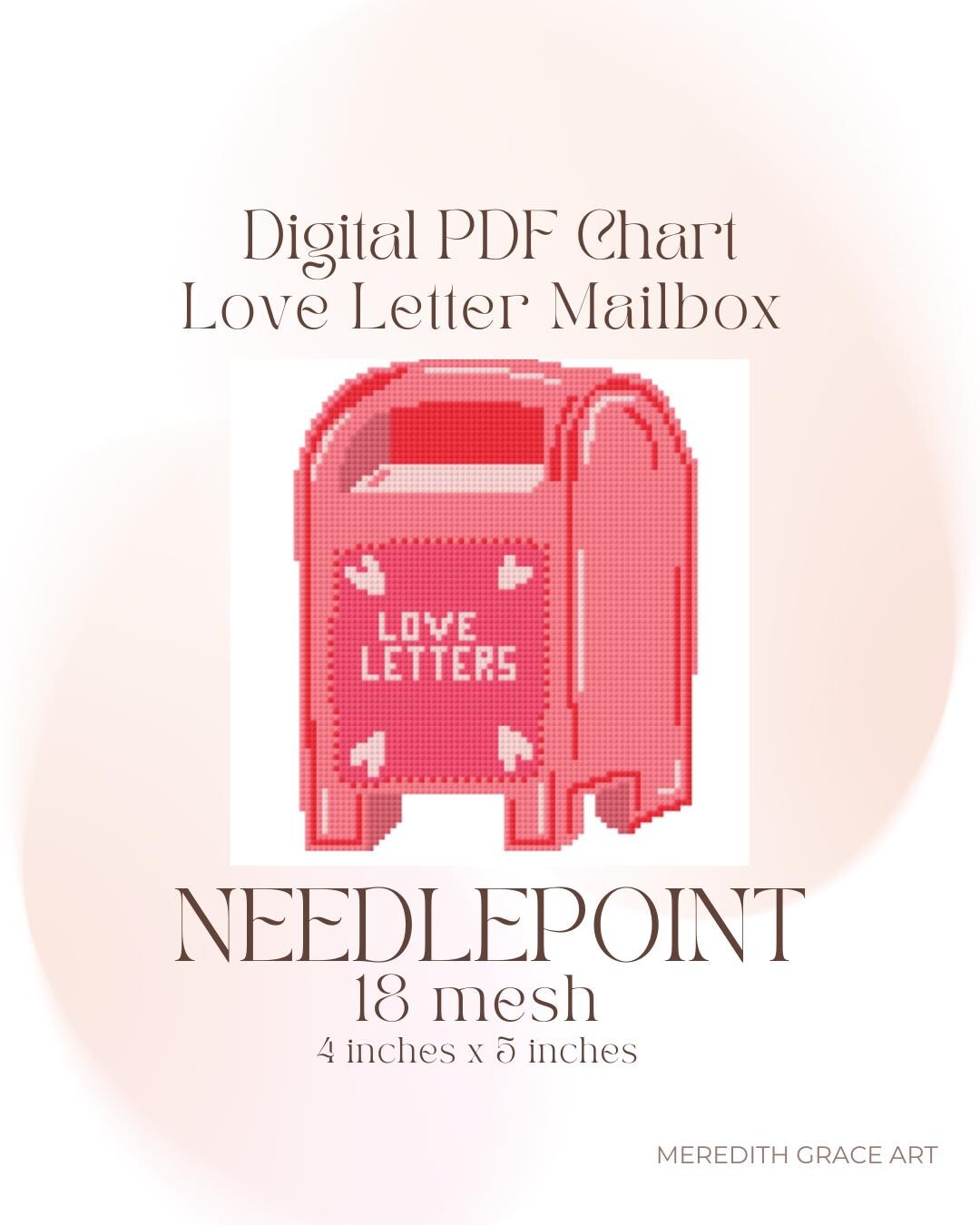 Love Letter Mailbox 18 Mesh Digital Needlepoint Chart PDF - Etsy