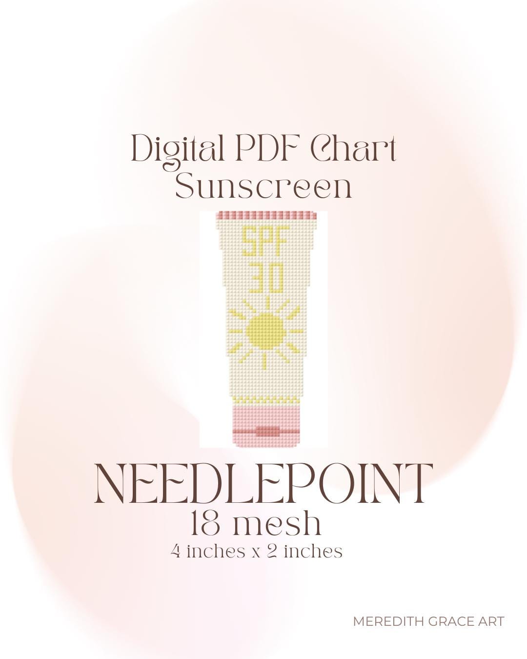Sunscreen 18 Mesh Digital Needlepoint Chart PDF - Etsy