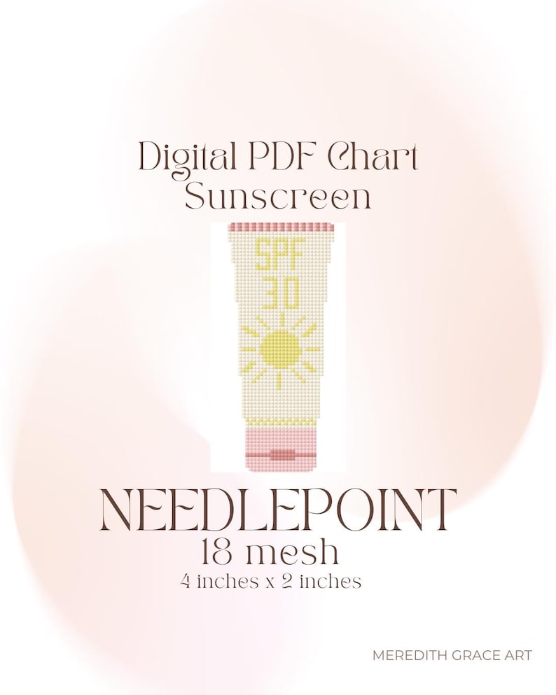 Sunscreen 18 Mesh Digital Needlepoint Chart PDF - Etsy