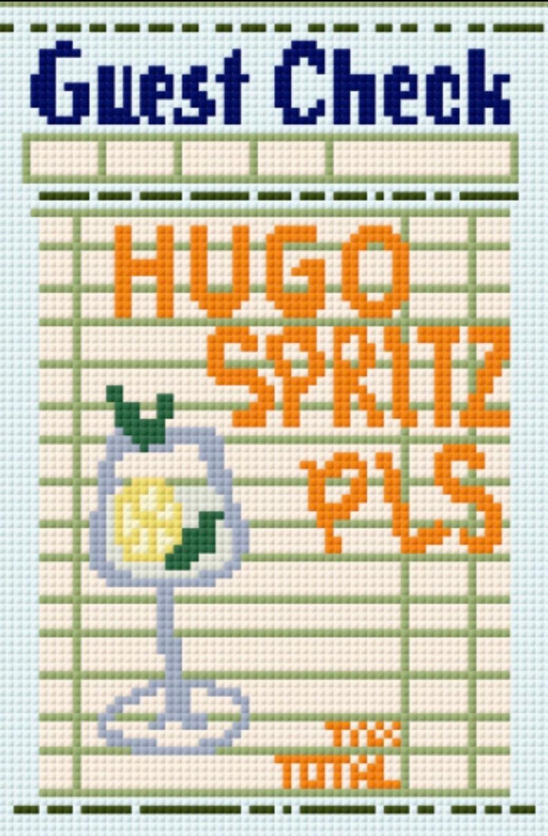 Hugo Spritz Guest Check 13 Mesh Digital Needlepoint Chart PDF - Etsy
