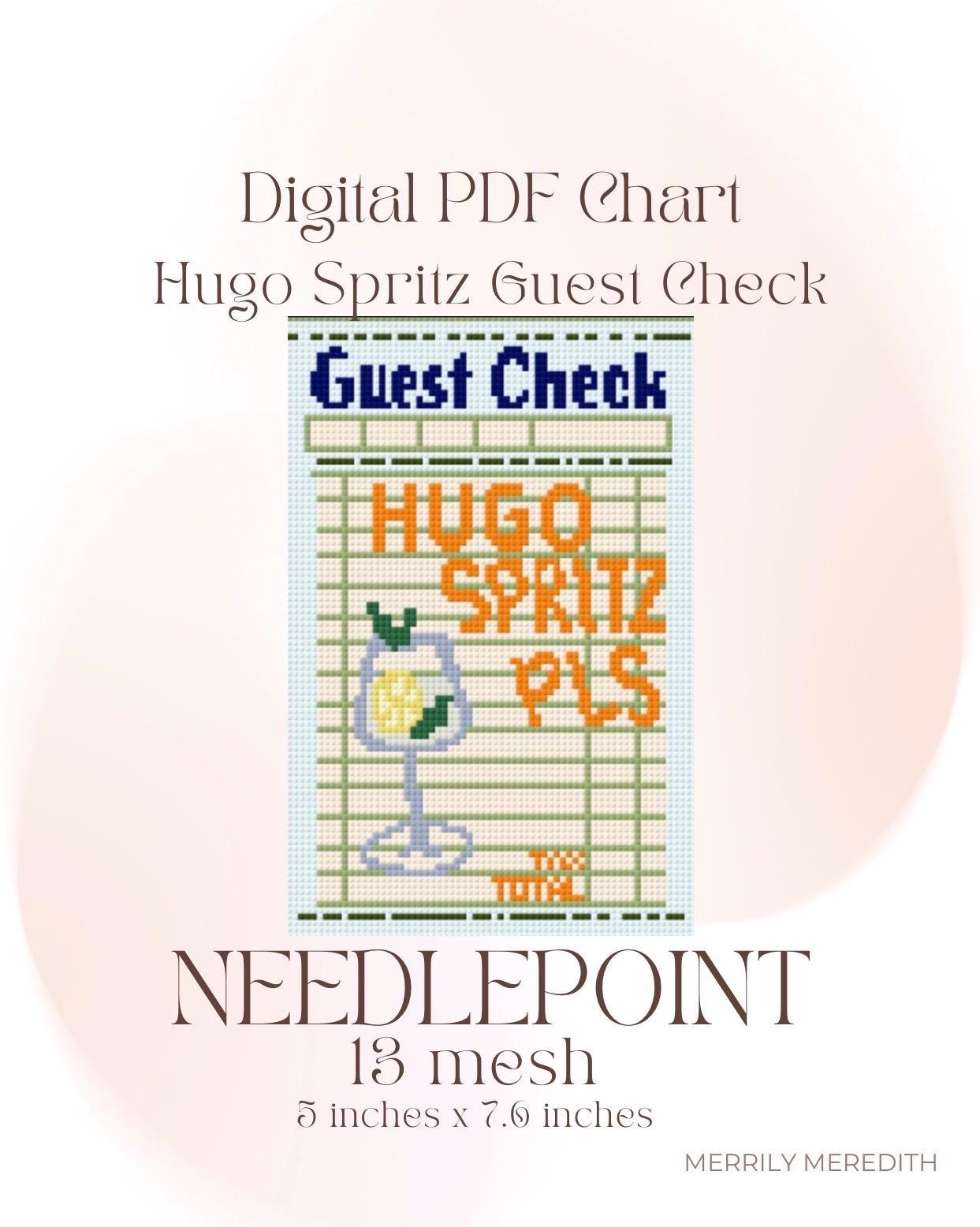Hugo Spritz Guest Check 13 Mesh Digital Needlepoint Chart PDF - Etsy