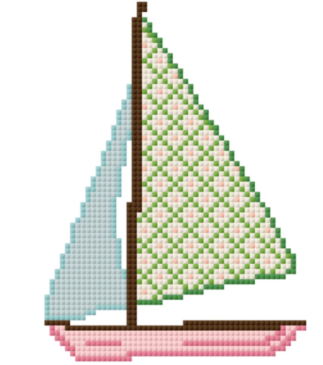 Sailboat Quilted 18 Mesh Digital Needlepoint Chart PDF - Etsy
