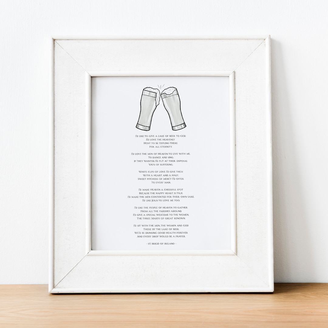 St. Brigid Beer Poem Print: Catholic Wall Art (8x10) - Etsy