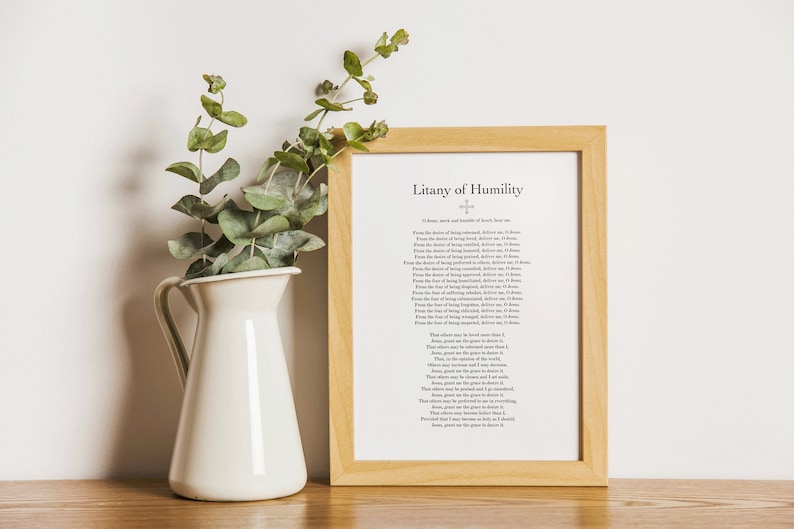 Litany of Humility Print | Catholic Wall Art - Etsy