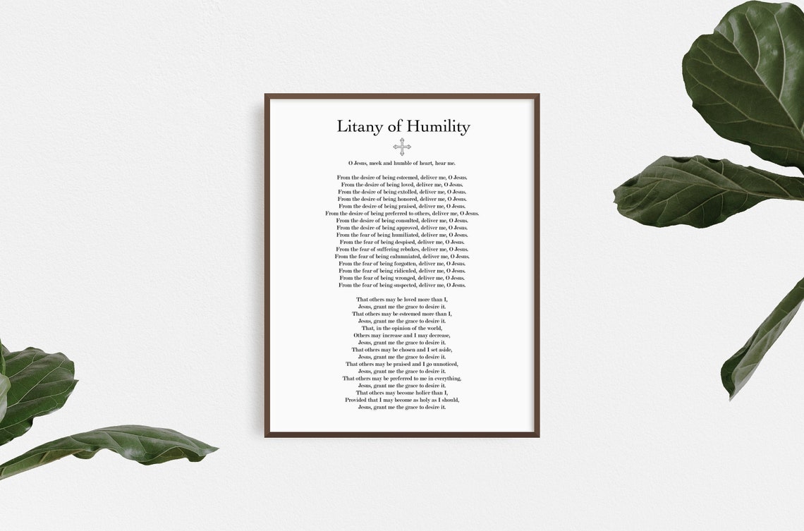 Litany of Humility Print | Catholic Wall Art - Etsy