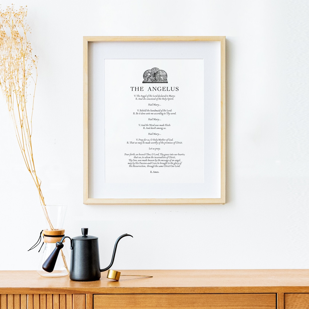 Angelus Prayer Print | the Angelus | English + Latin | Catholic Wall ...