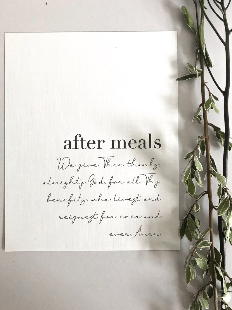 Meal Time Prayer Print Catholic Kitchen Decor Catholic | Etsy