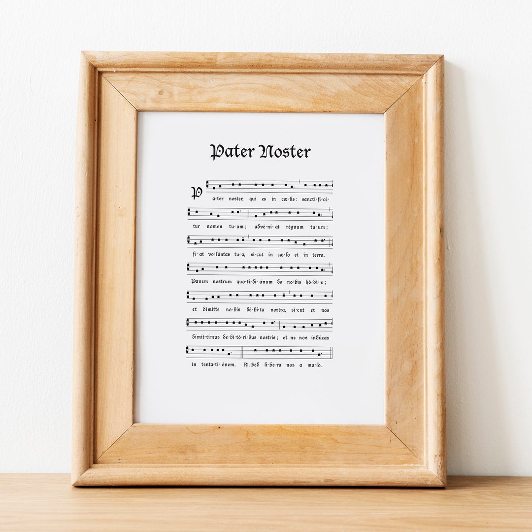 Pater Noster Music Sheet | Our Father Latin | Catholic Wall Art - Etsy