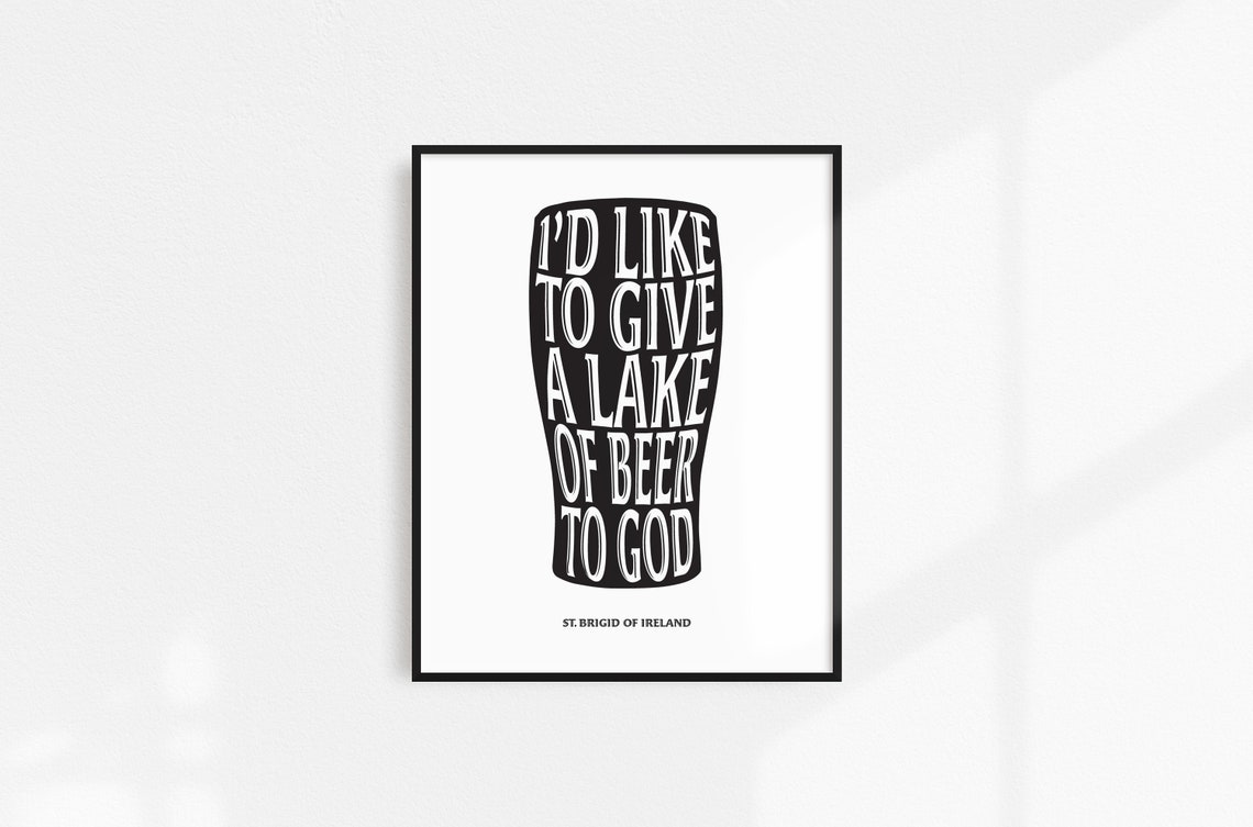 St. Brigid Beer Quote Print Catholic Poem Gift for Dad - Etsy