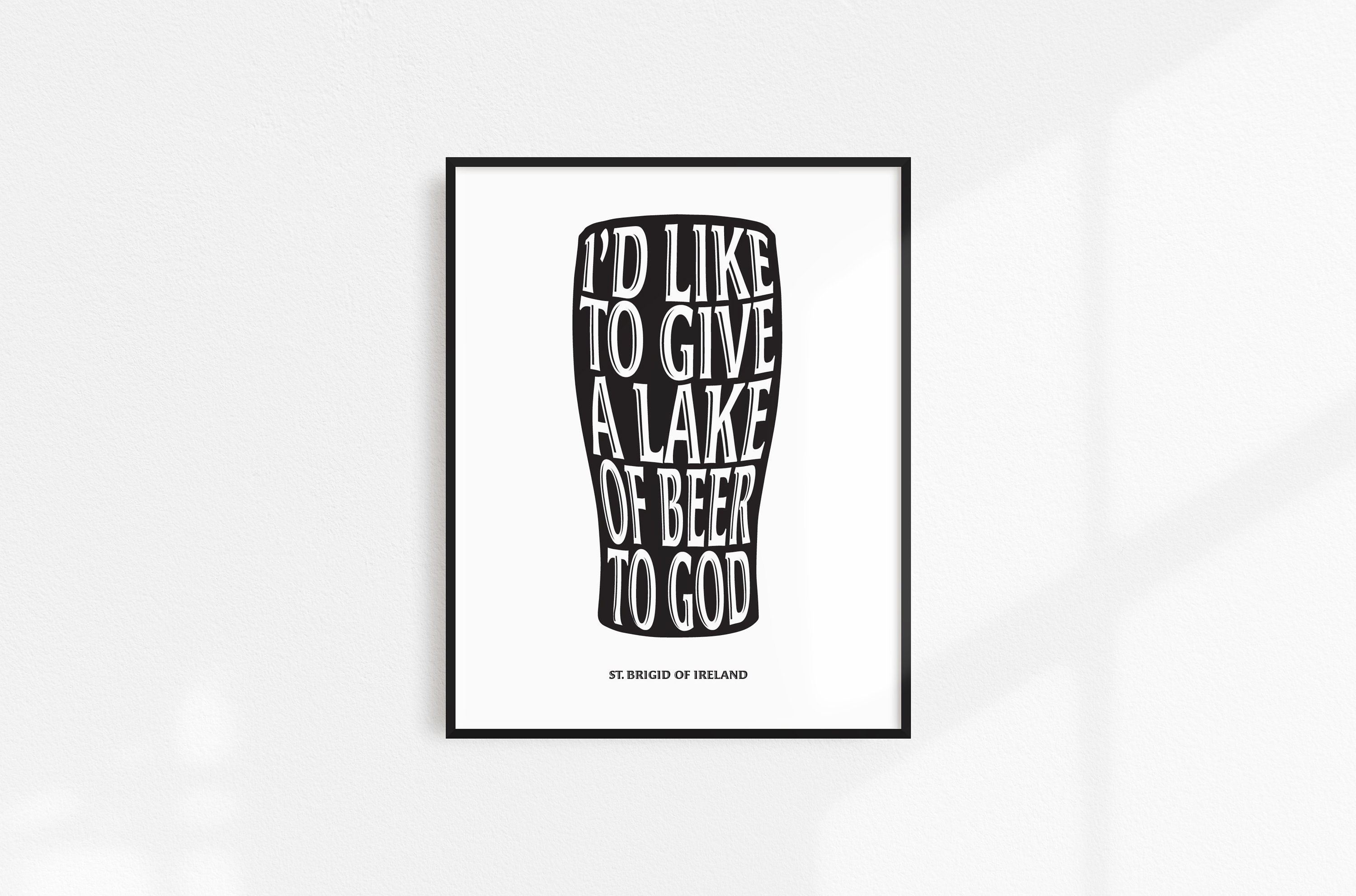 St. Brigid Beer Quote Print Catholic Poem Gift for Dad, Husband, or ...