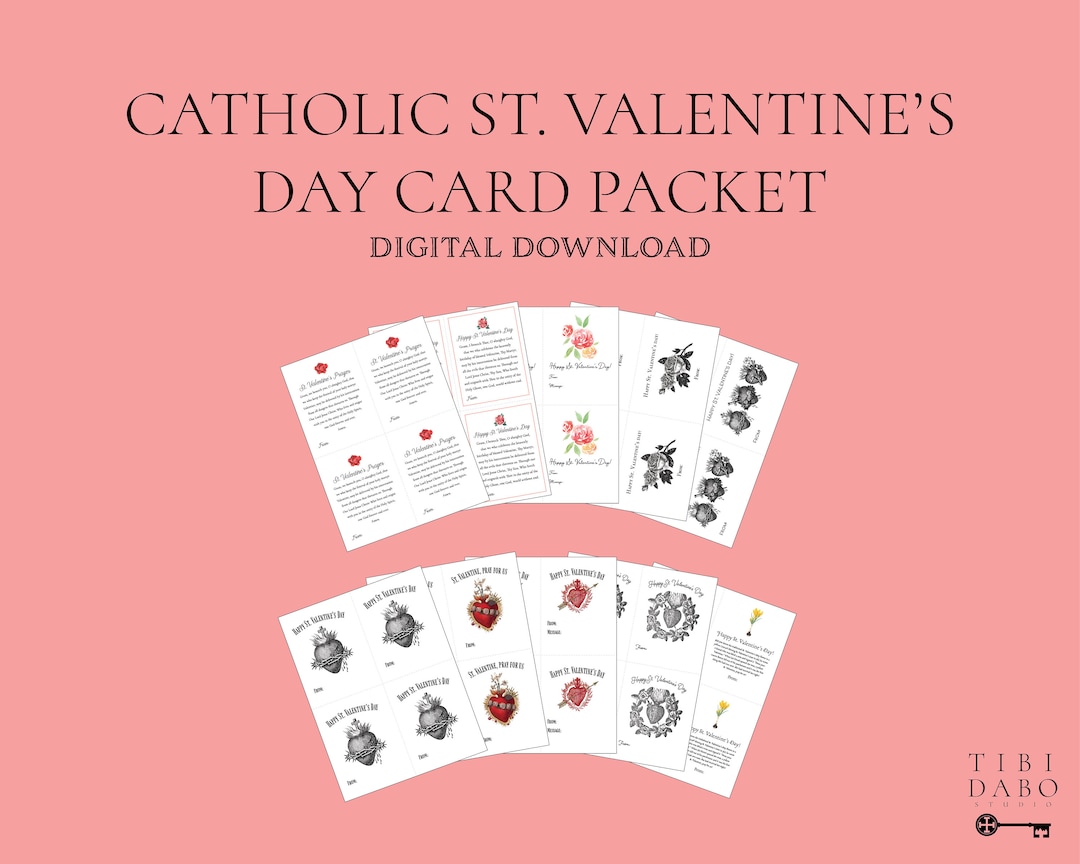 Catholic St. Valentine's Day Card Pack | Catholic Candy Grams | Digital ...