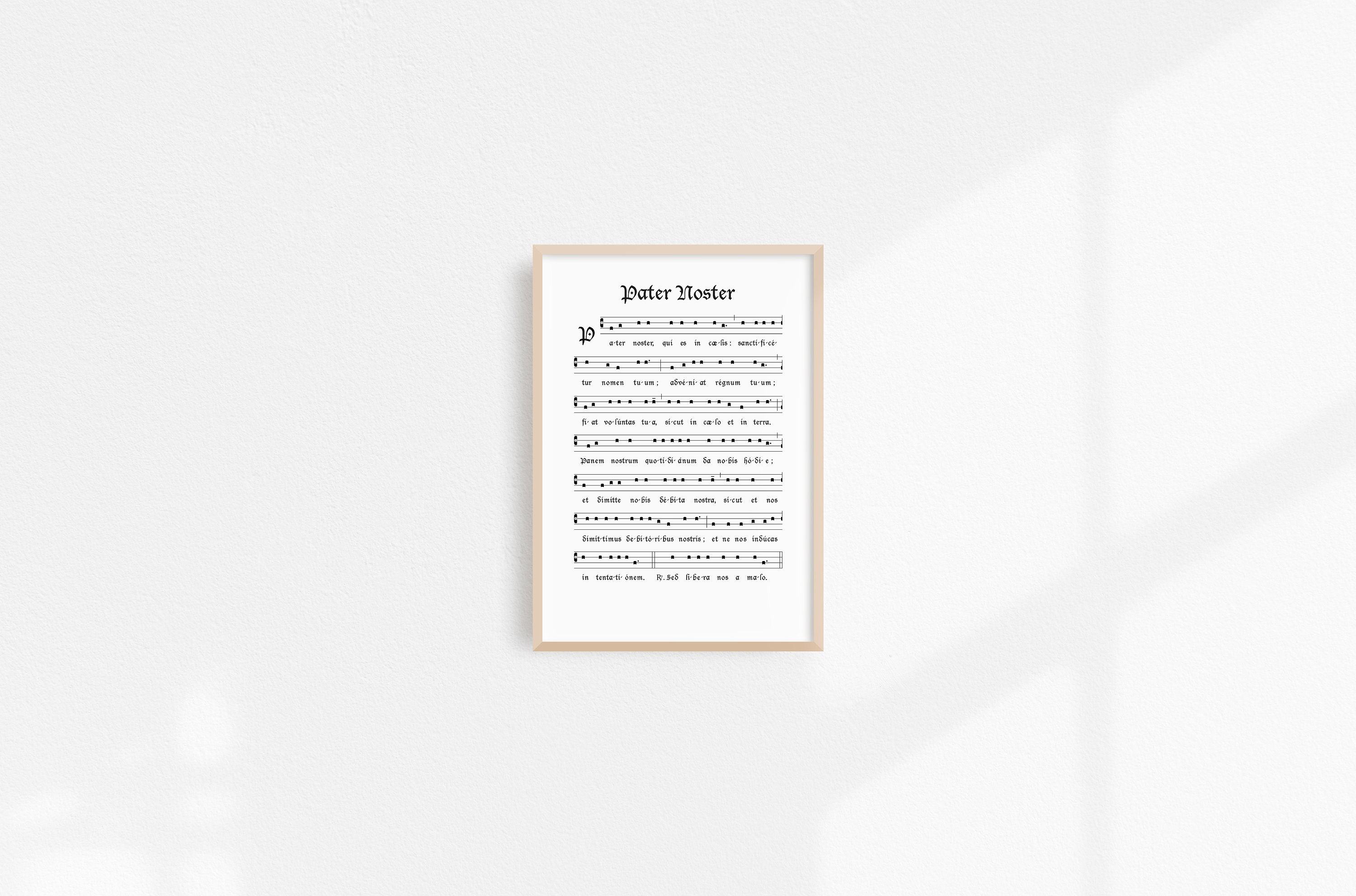 Pater Noster Music Sheet | Our Father Latin | Catholic Wall Art - Etsy