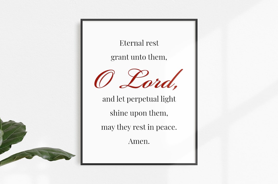Eternal Rest Prayer Print Requiem Aeternam Prayer English & Latin - Etsy