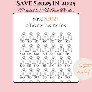 PRINTABLE 2025 in 2025 Savings Challenge|pdf A6 Size Binder|cash ...