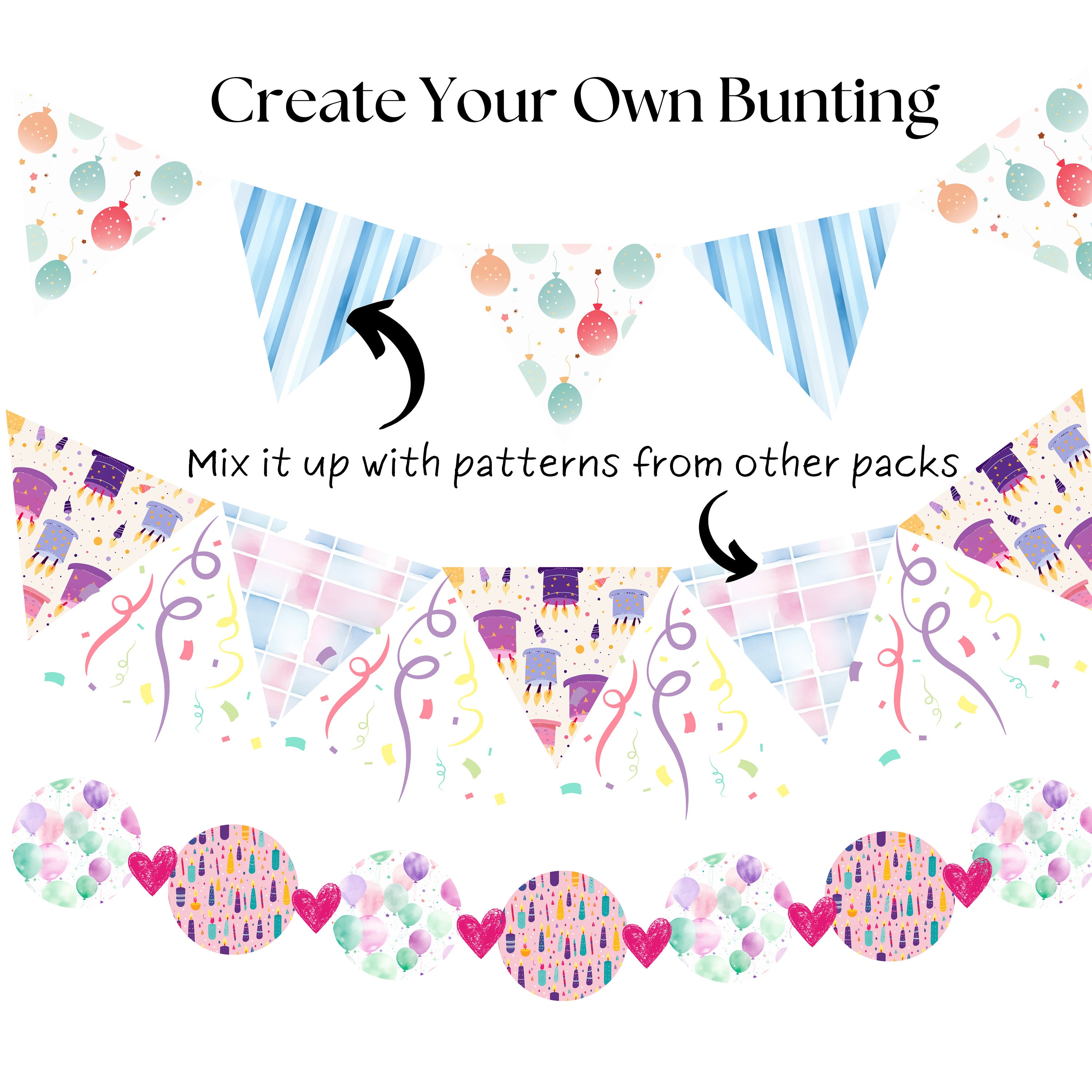 Birthday Printable Paper Patterns, Instant Download, Stationary ...