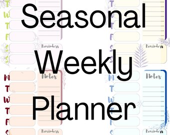Fall/floral Themed Weekly Planner Digital Template Printable - Etsy