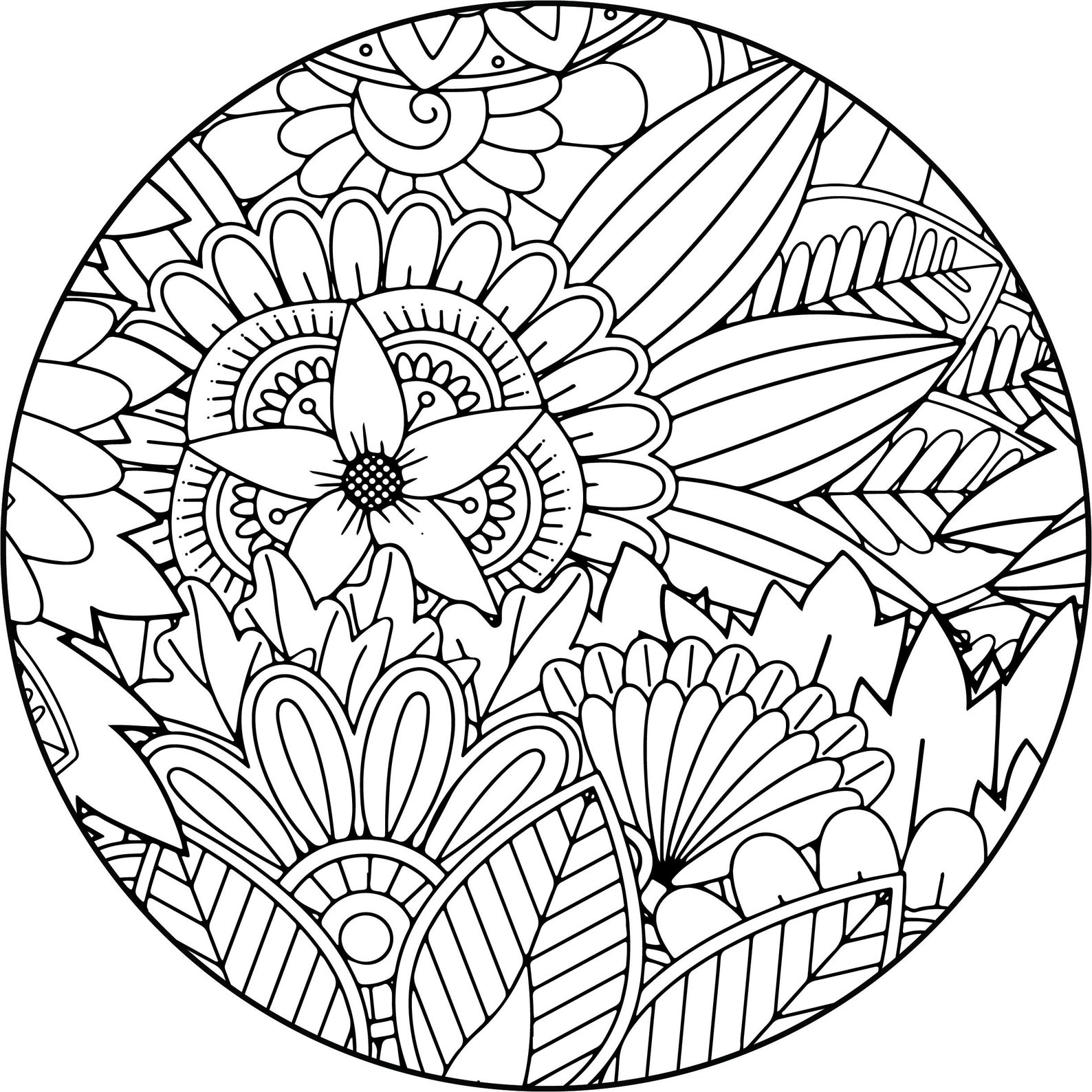 100 Circle Adult Coloring Pages, Printable Coloring, Coloring Book ...