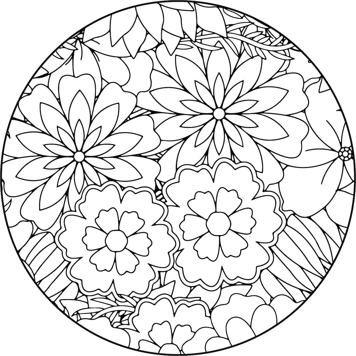 100 Circle Adult Coloring Pages, Printable Coloring, Coloring Book ...