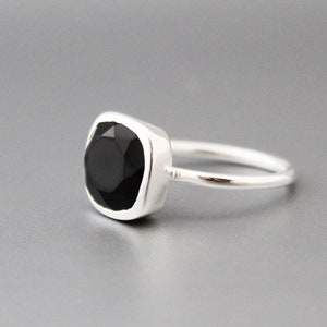 Black Onyx Ring - July Birthstone - Black Onyx Gemstone - 925 Sterling ...