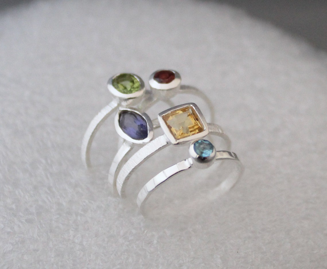 Stacking Rings Set Minimalist Rings Personalized Ring | Etsy